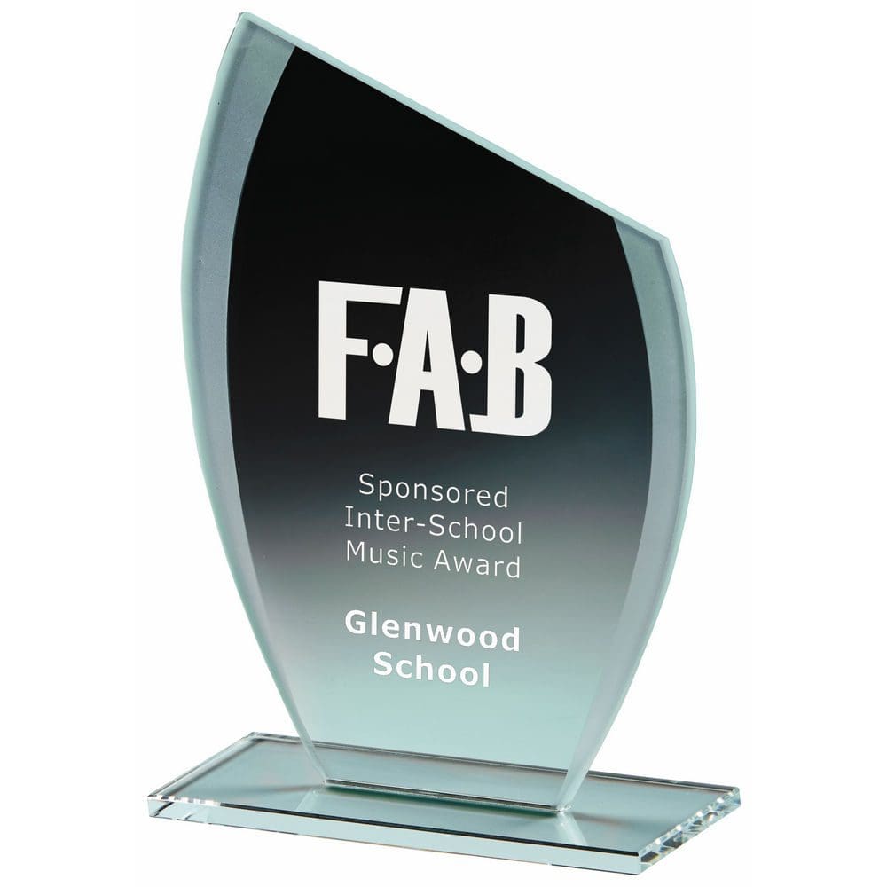 Sloped Top Jade Glass Stand - RB Trophies & Engraving