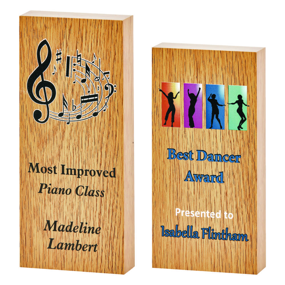Slim Rectangular Laminated Wood Award - RB Trophies & Engraving