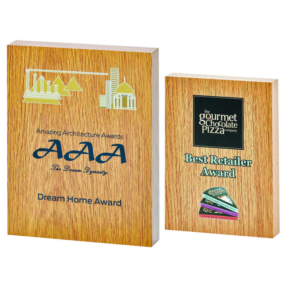 Wide Rectangular Laminated Wood Award - RB Trophies & Engraving