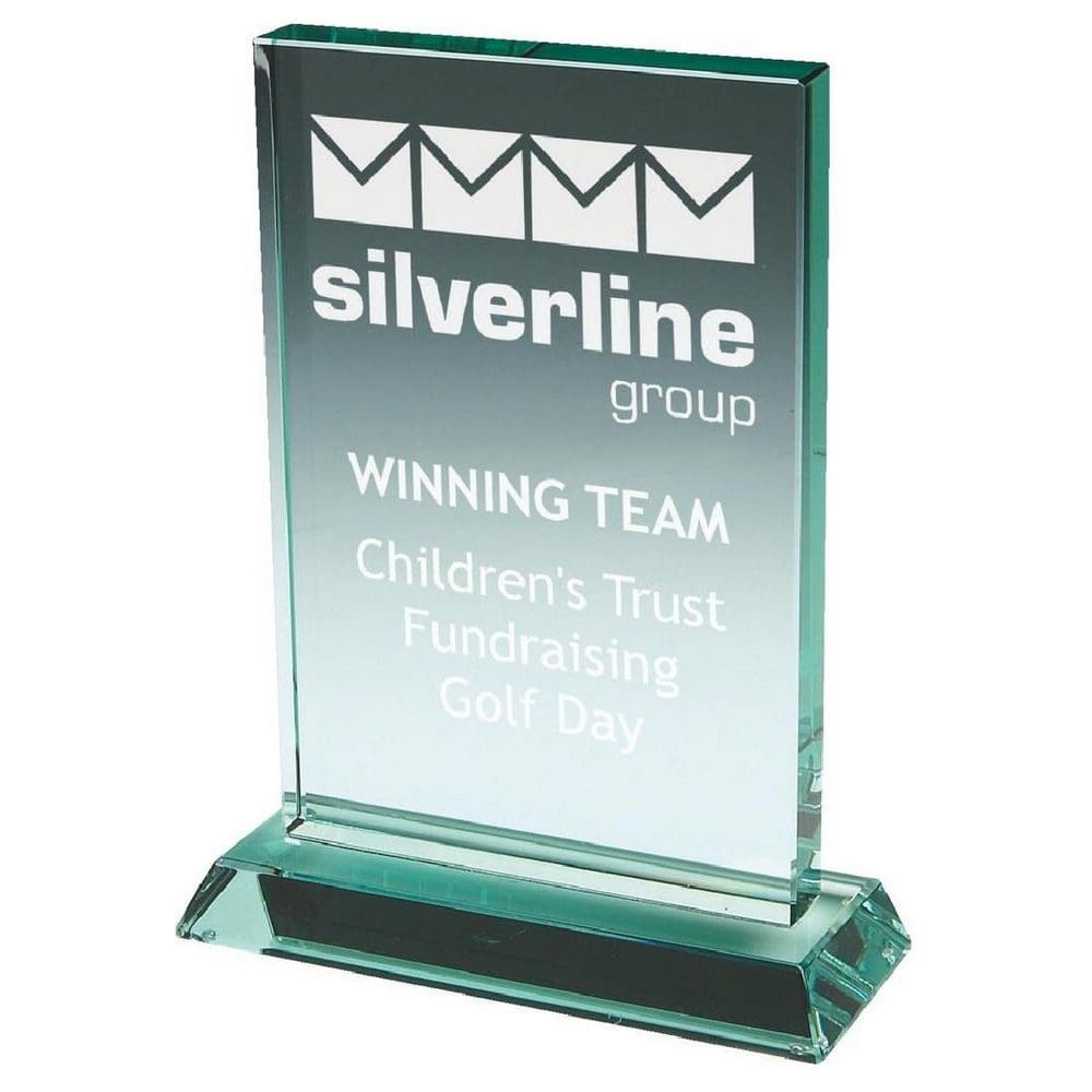 Premium Jade Glass Rectangular Stand - RB Trophies & Engraving