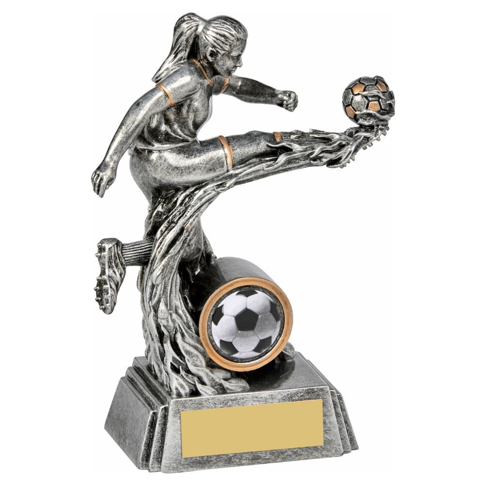 Silver Female Action Flame Resin Award - RB Trophies & Engraving