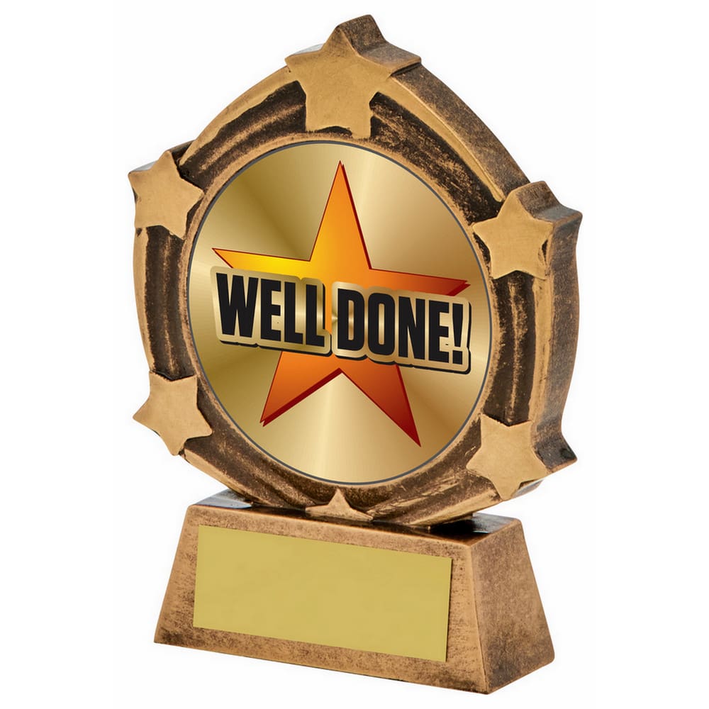 Resin "Well Done" Award - RB Trophies & Engraving